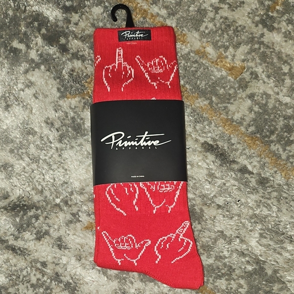 Primitive | Underwear & Socks | Primitive Red Design Socks Nwt | Poshmark